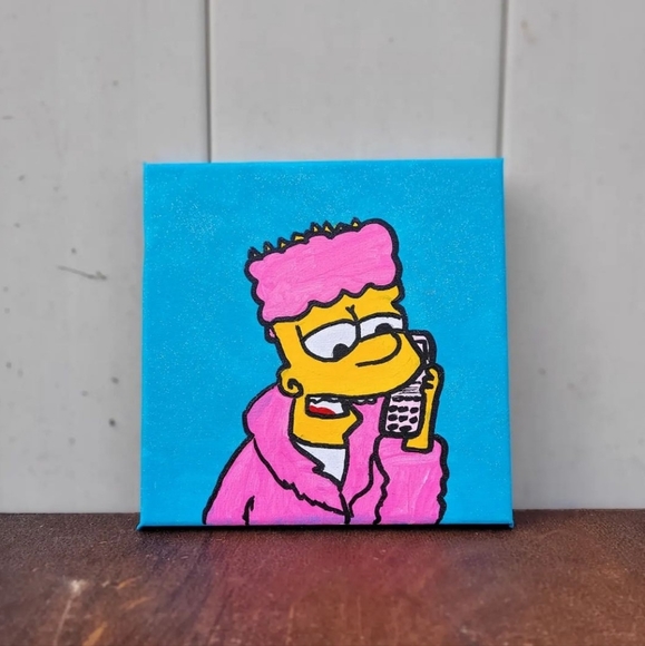 Art | Handpainted Bart Simpson Painting | Poshmark
